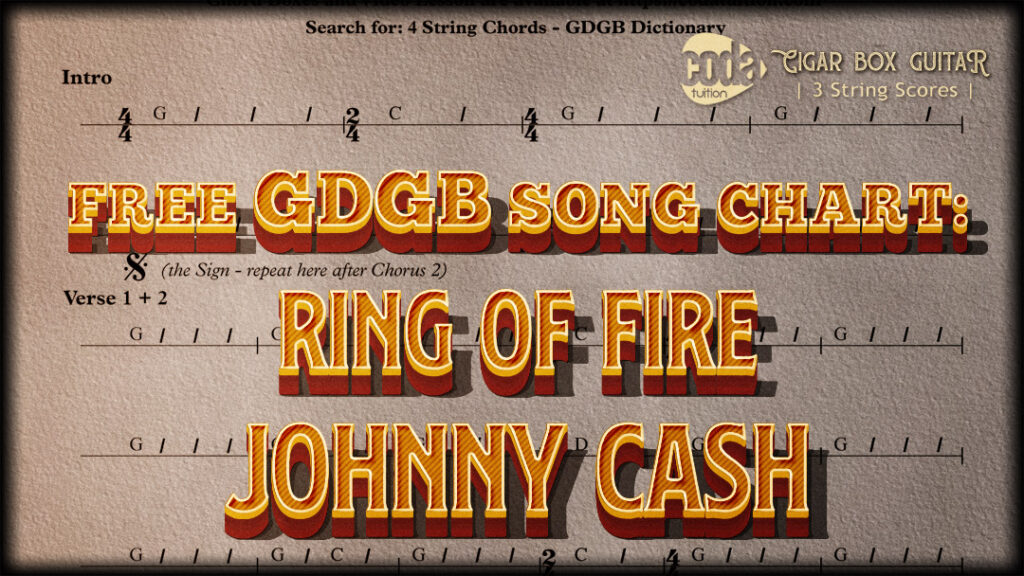 Free Song Chart - Ring of Fire - Cigar Box Guitar: Lessons | Videos ...